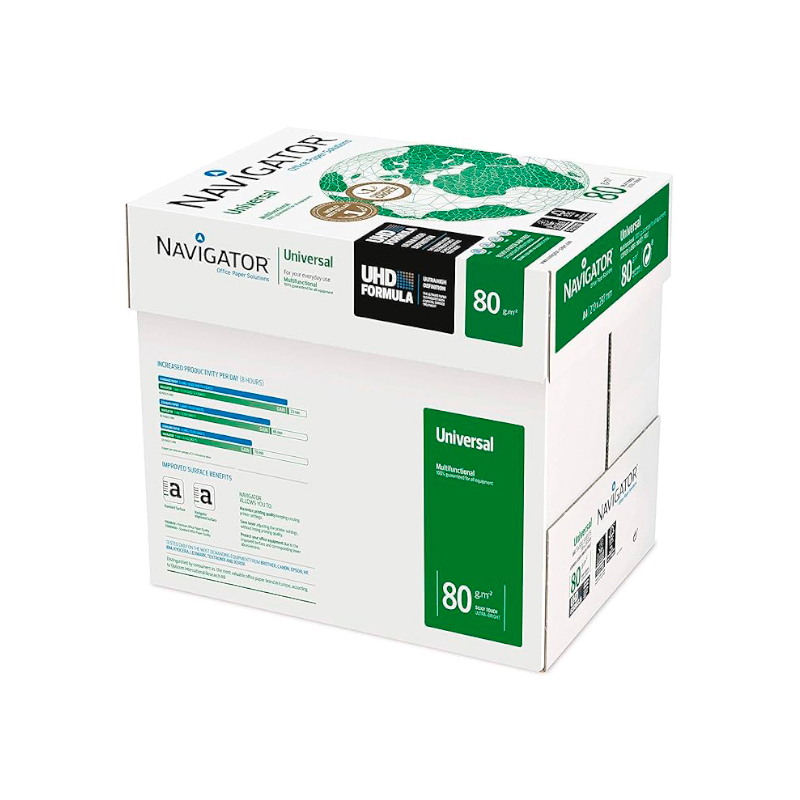 Caja De 5 Paquetes De 500 Hojas A4 80 Gr Navigator